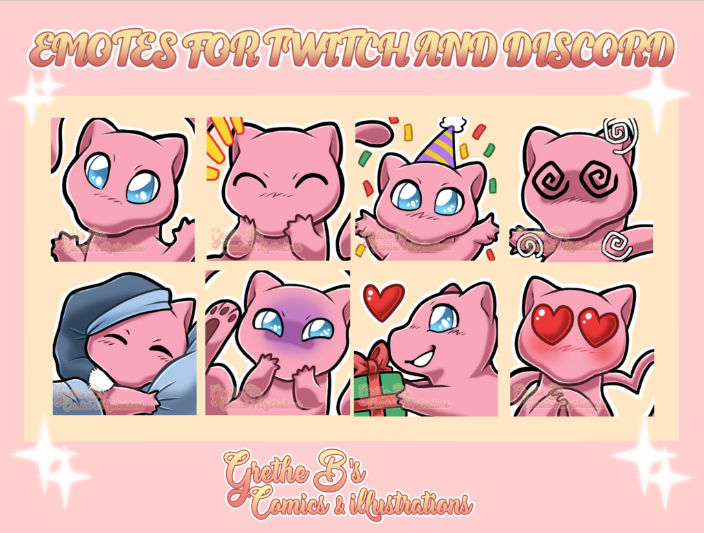 Emote pack - Mew (8 Emotes)