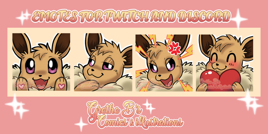 Emote pack - eevee (4 Emotes)