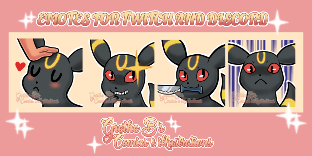 Emote pack - Umbreon (4 Emotes)
