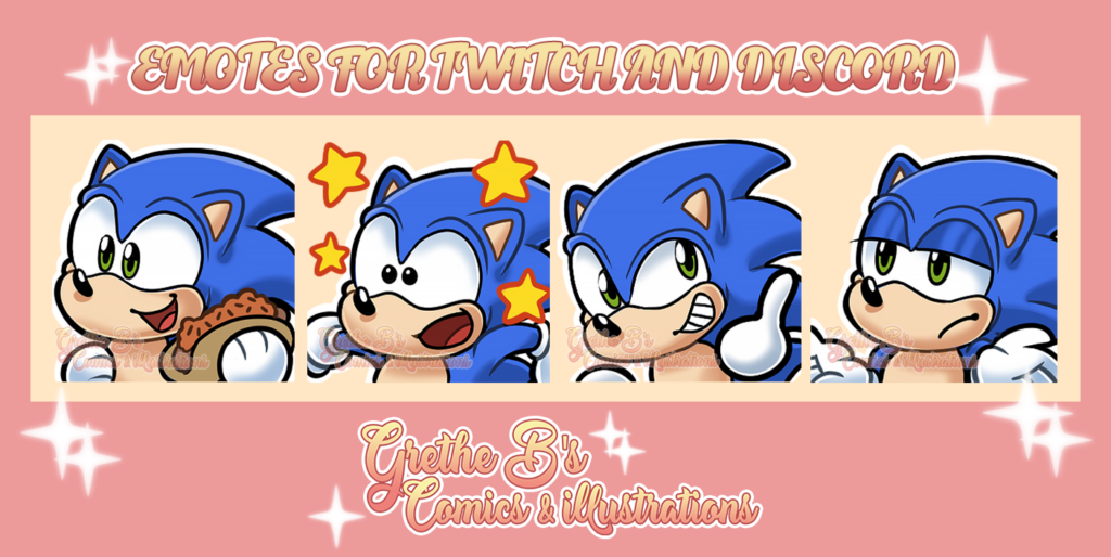 Emote pack - Blue hedgehog (4 Emotes)